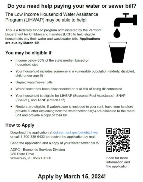 Low Income Household Water Assistance Program | Vermont Rural Water ...